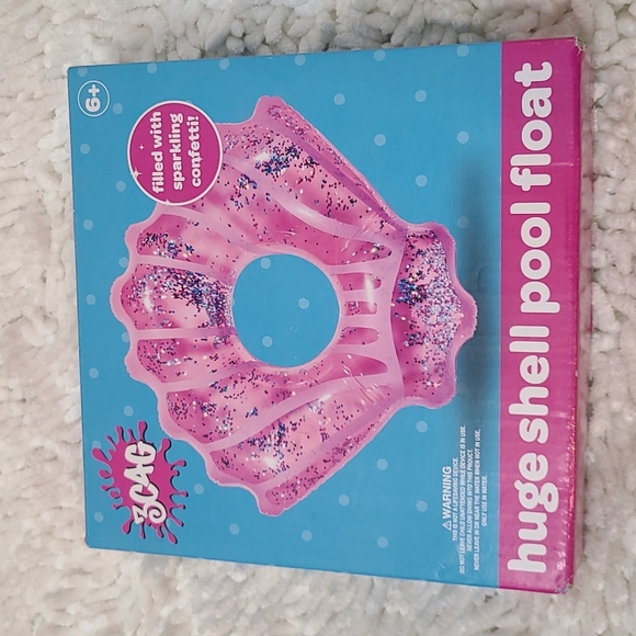 3C4G | Swim | Nib 3c4g Huge Shell Pool Float With Confetti | Poshmark